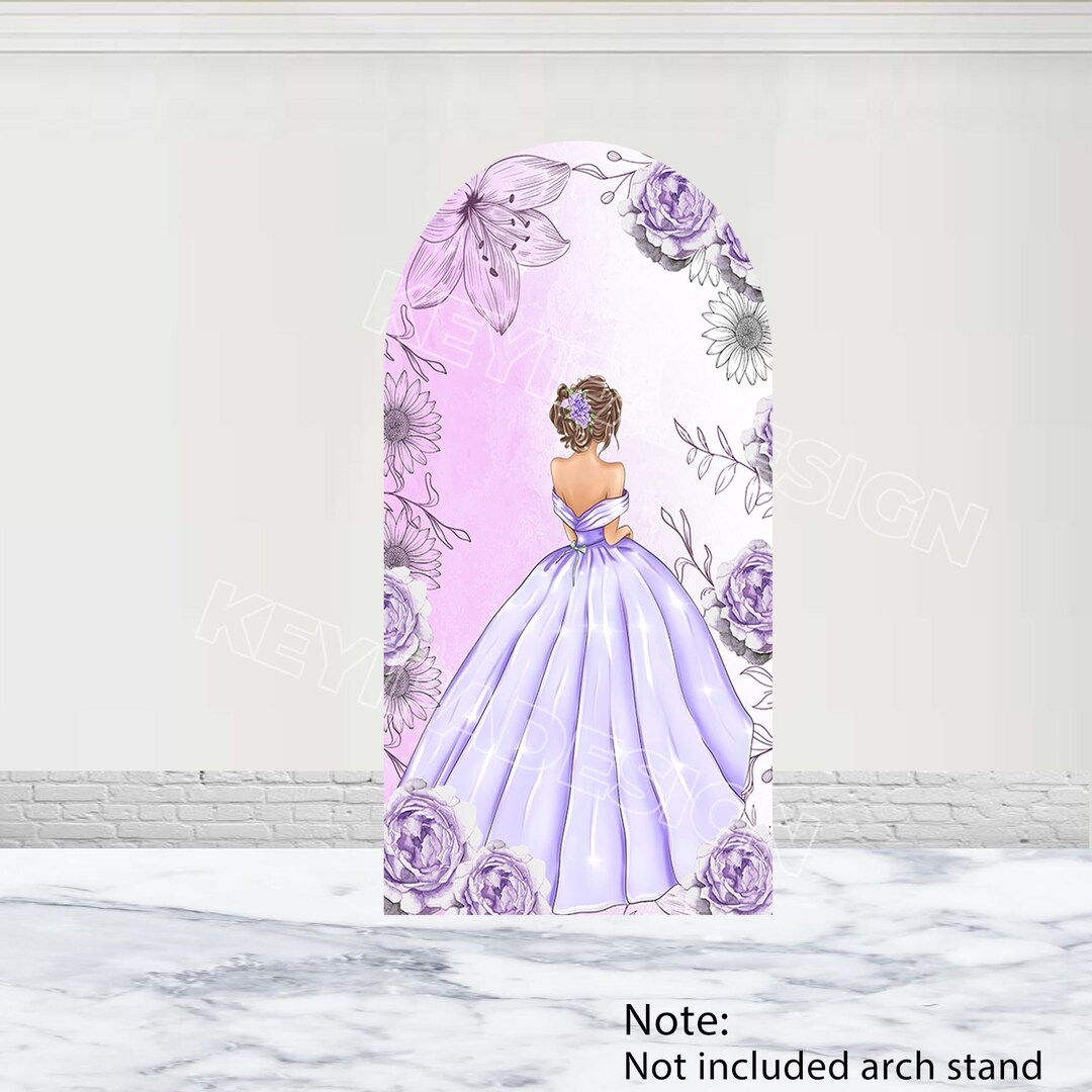 Quinceanera Arch Cover Sweet Girls Birthday Backdrop Custom Polyester ...