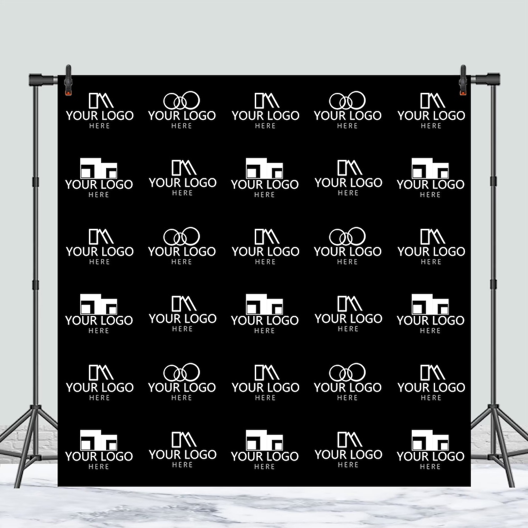 Step and Repeat Logo Backdrop Multiple Logo Repeated Photography ...