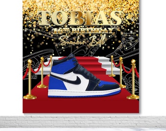 SNEAKER PARTY BACKDROP, Sneaker Ball Backdrop, Sweet Sixteen Sneakers ...