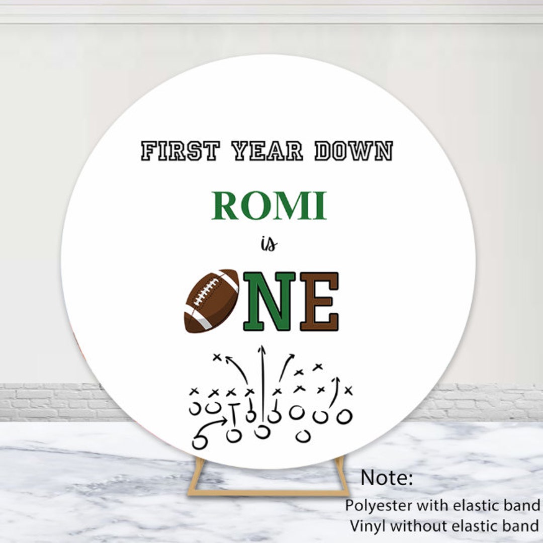 First Year Down Custom Round Backdrop Kids 1st Birthday Backdrop ...