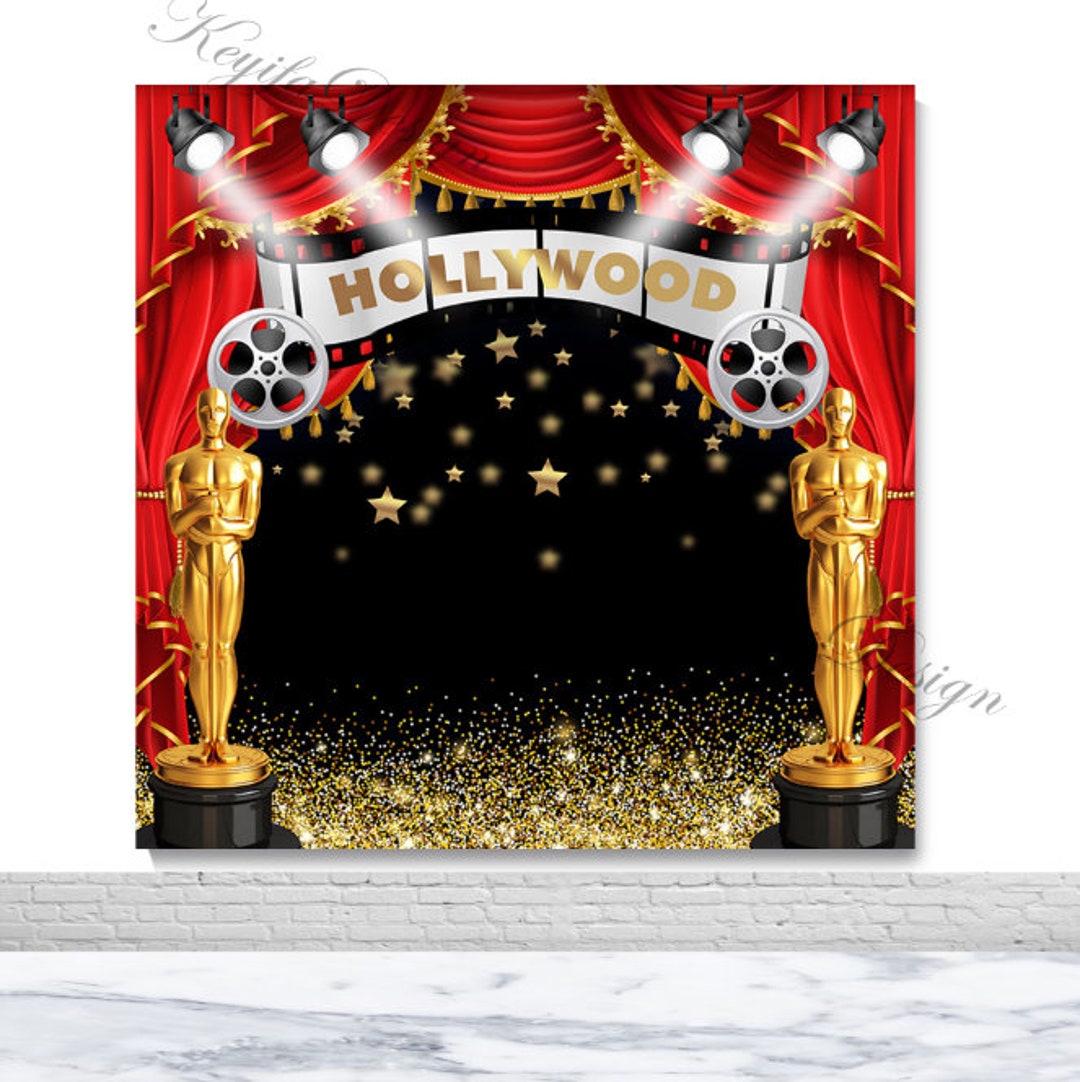 Hollywood Birthday Backdrop 30th 40th 50th Birthday Backdrop Gold ...