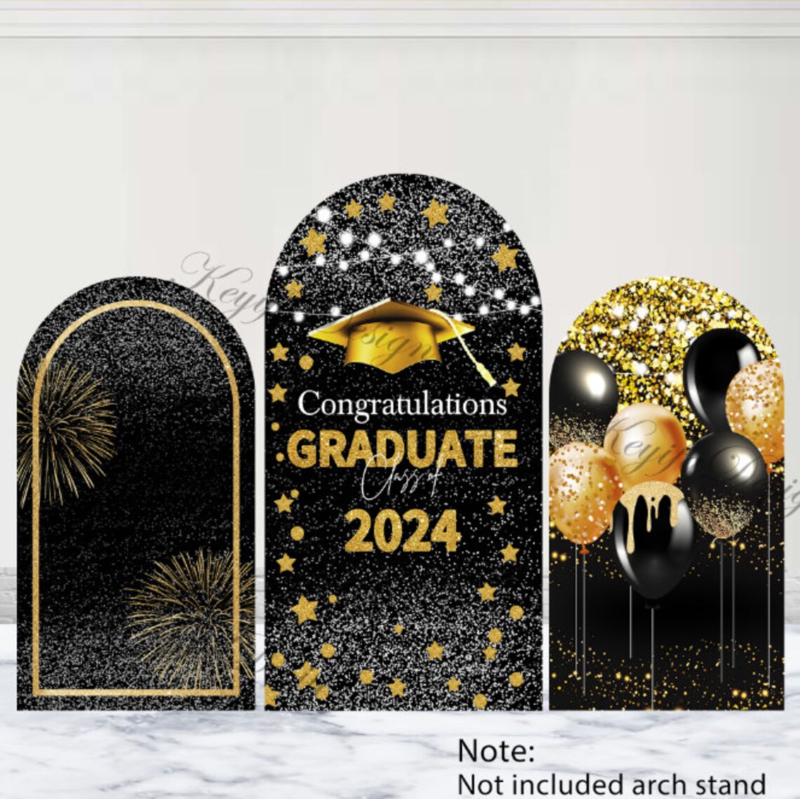Congratulations Graduate Custom Arch Cover Gold and Black 2024 ...