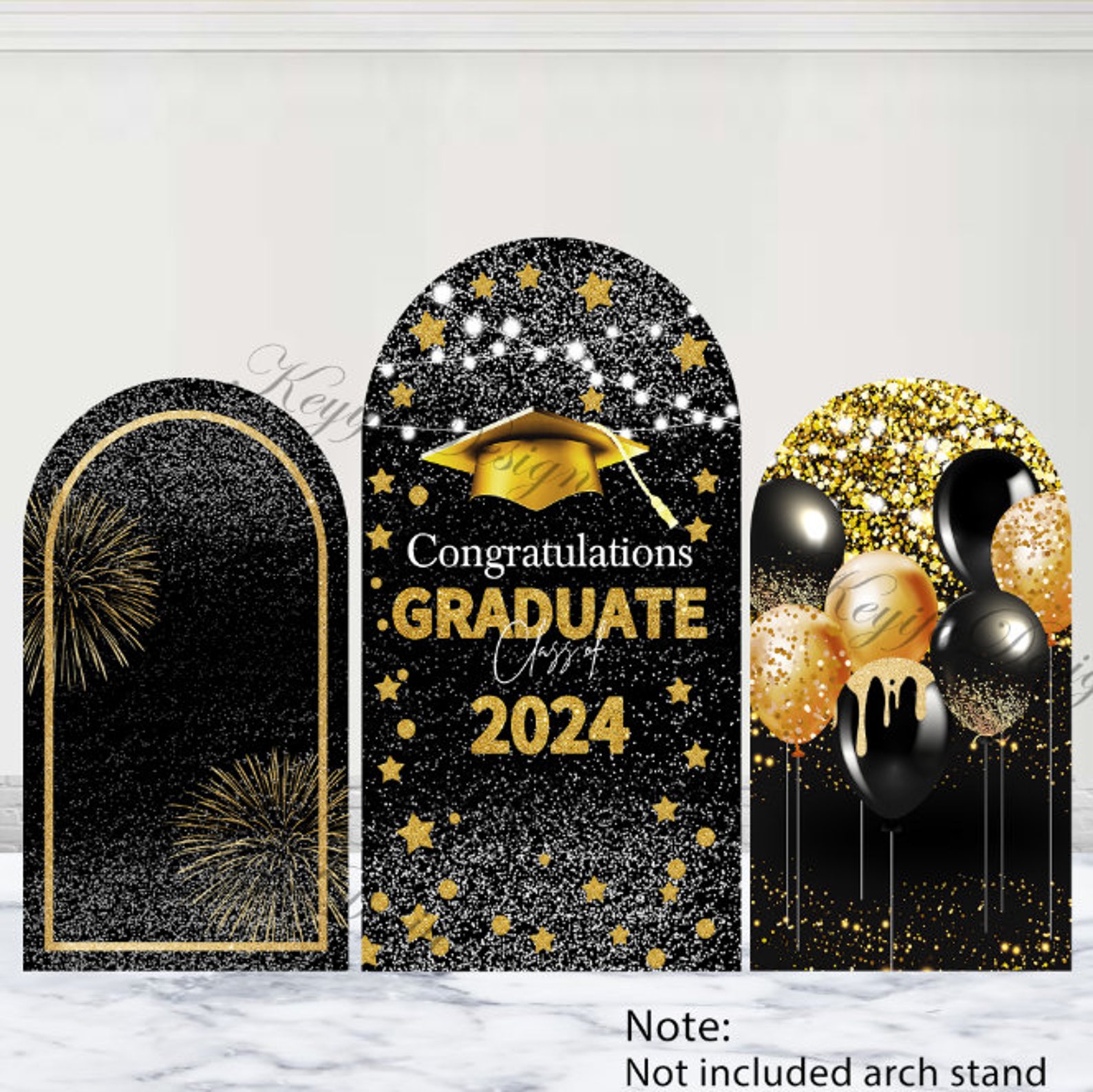 Congratulations Graduate Custom Arch Cover Gold and Black 2024 ...