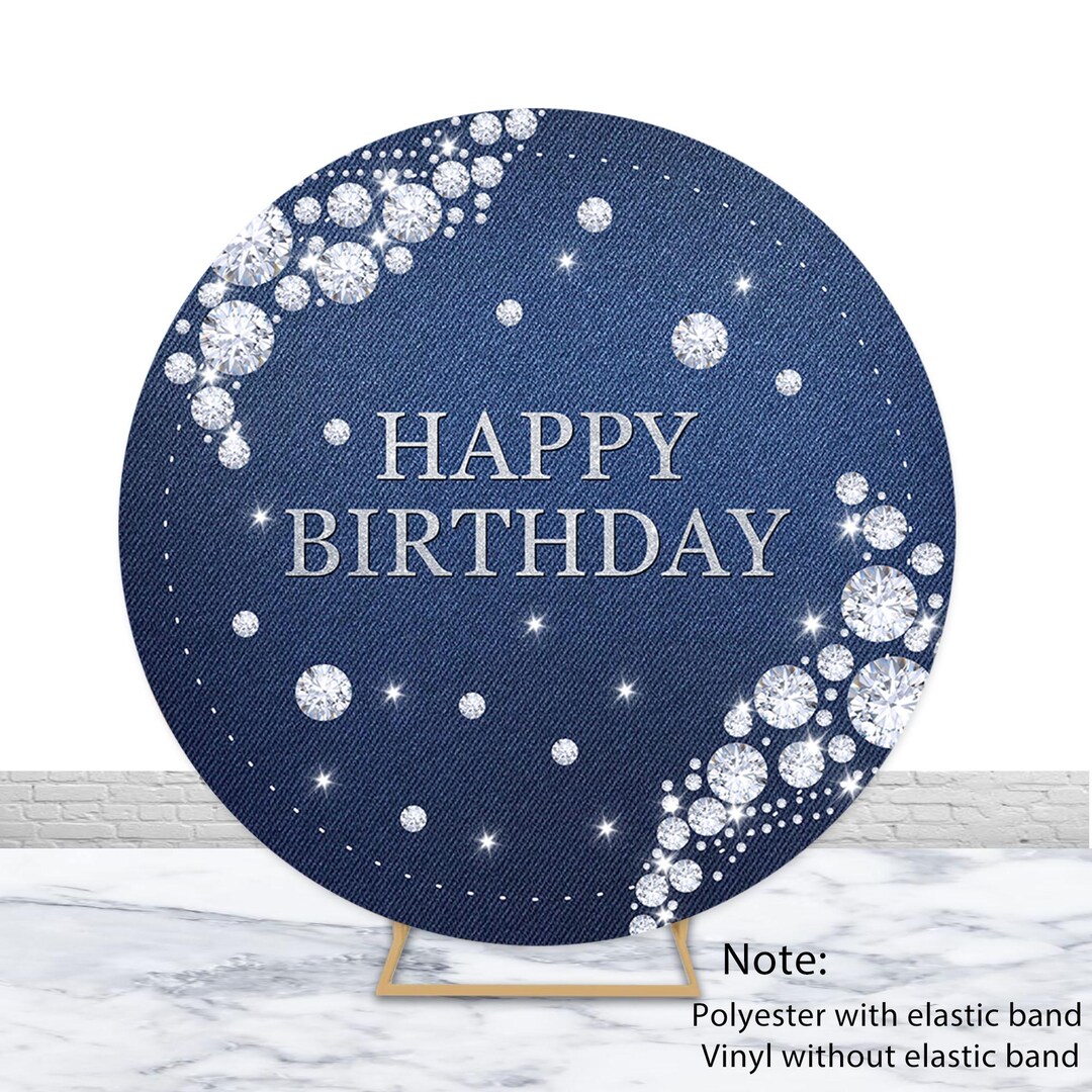 Denim and Diamonds Round Backdrop Women 30th 40th 50th Birthday ...