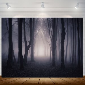 Halloween Photography Backdrop Dead Branches Terror Forest Gray Photo ...