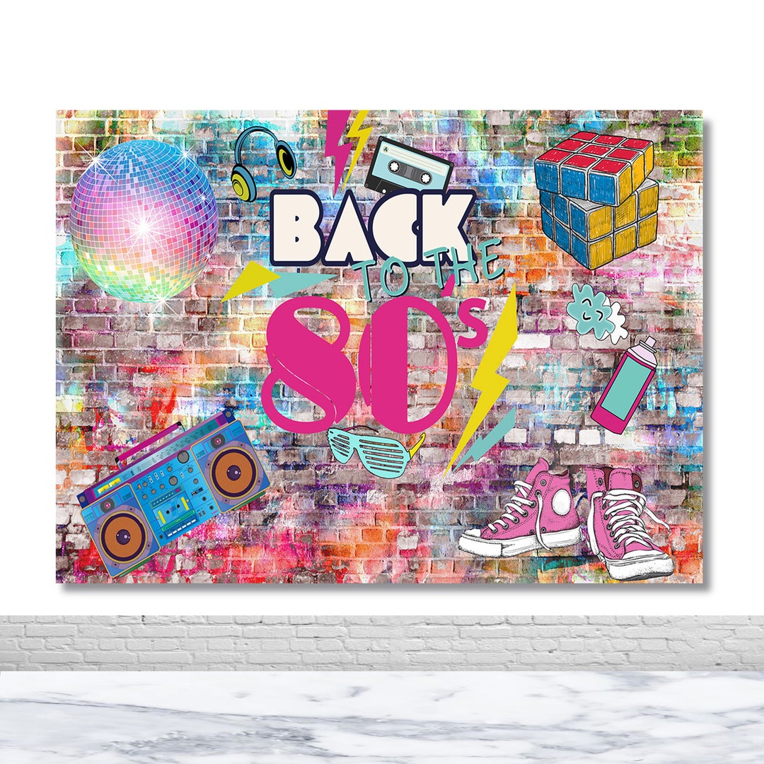 80s 90s Graffiti Theme Photography Backdrop 30th 40th 50th Birthday Hip ...