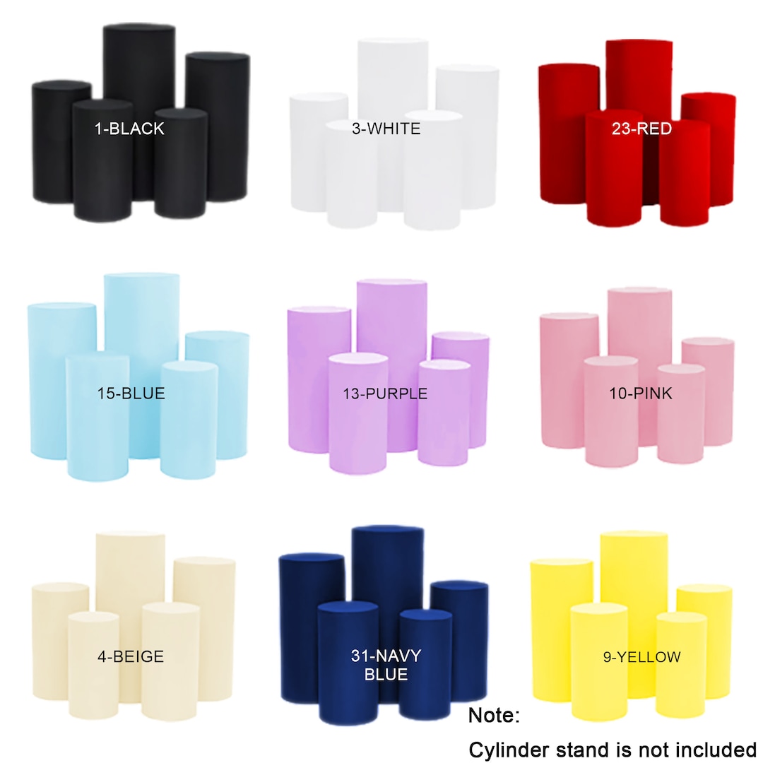 Custom Solid Color Cylinder Cover Backdrop Birthday Wedding Baby Shower ...