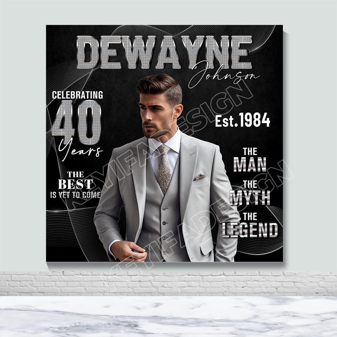 Magazine Cover Backdrop Custom 30th 40th 50th Birthday Photo Background ...