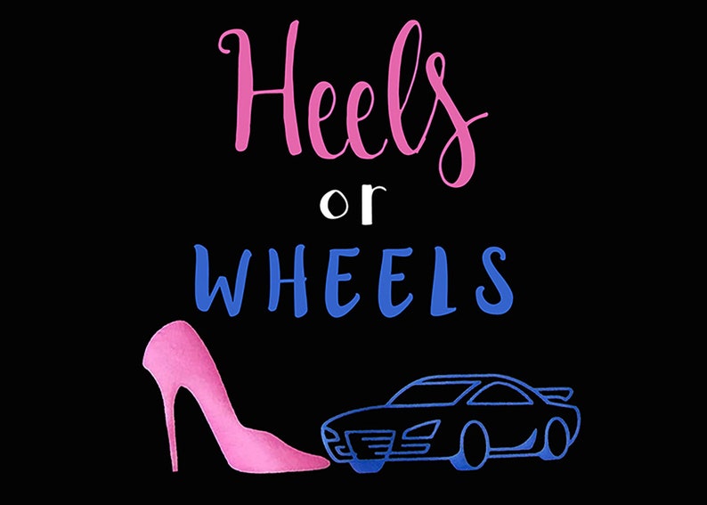 Gender Reveal Party Photography Backdrop Heels or Wheels Baby - Etsy