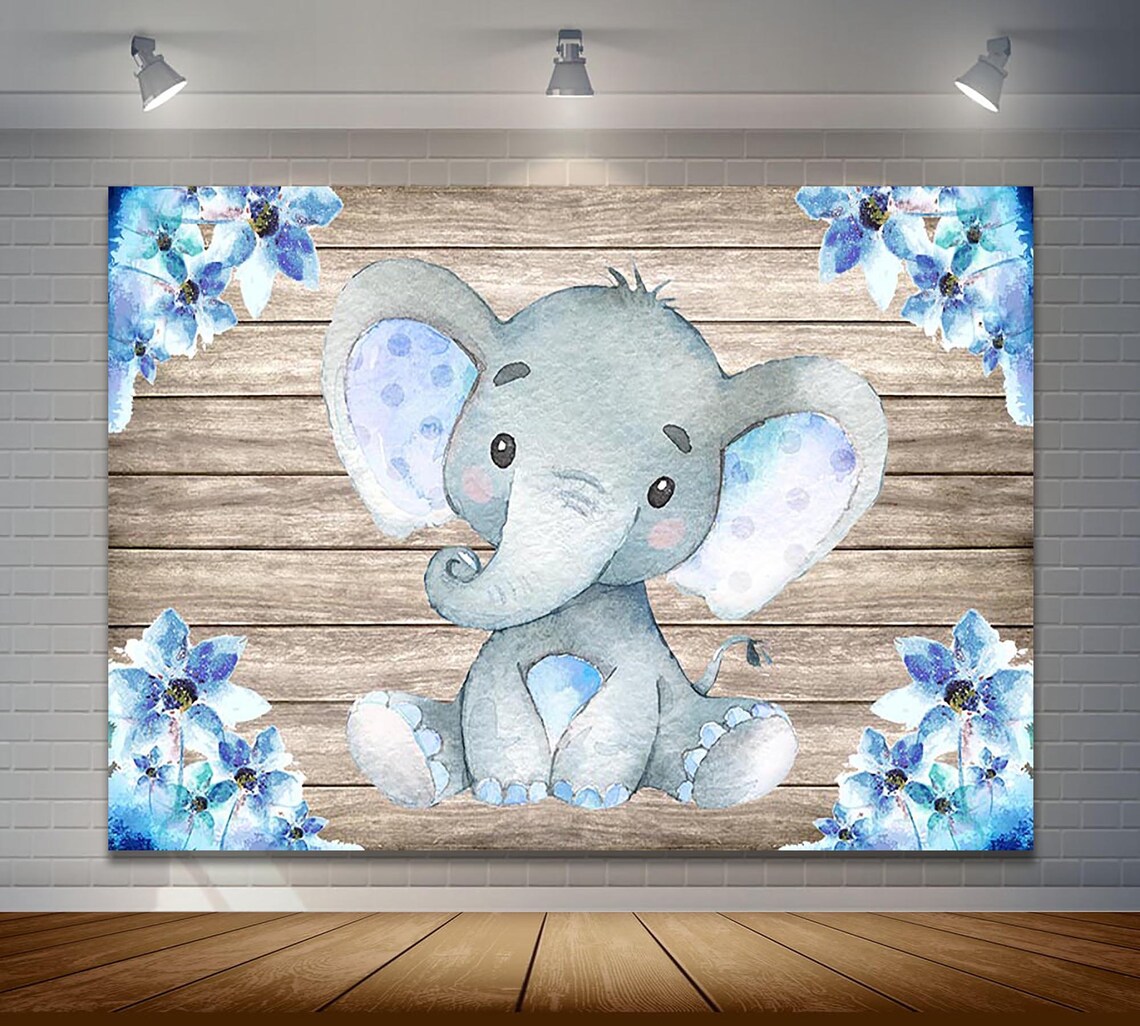 Cute Elephant Photography Backdrop Kids Birthday Baby Shower - Etsy