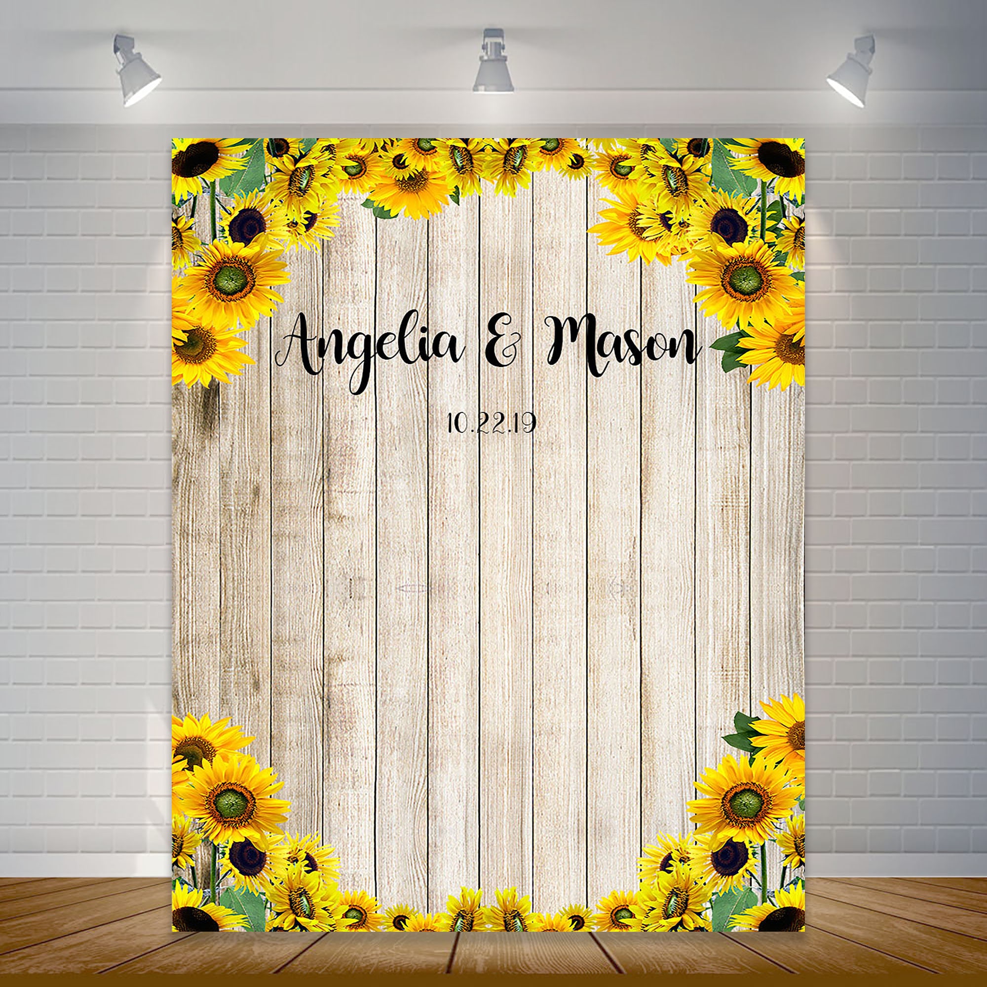 Custom Wedding Party Photography Backdrops Sunflowers Rustic - Etsy
