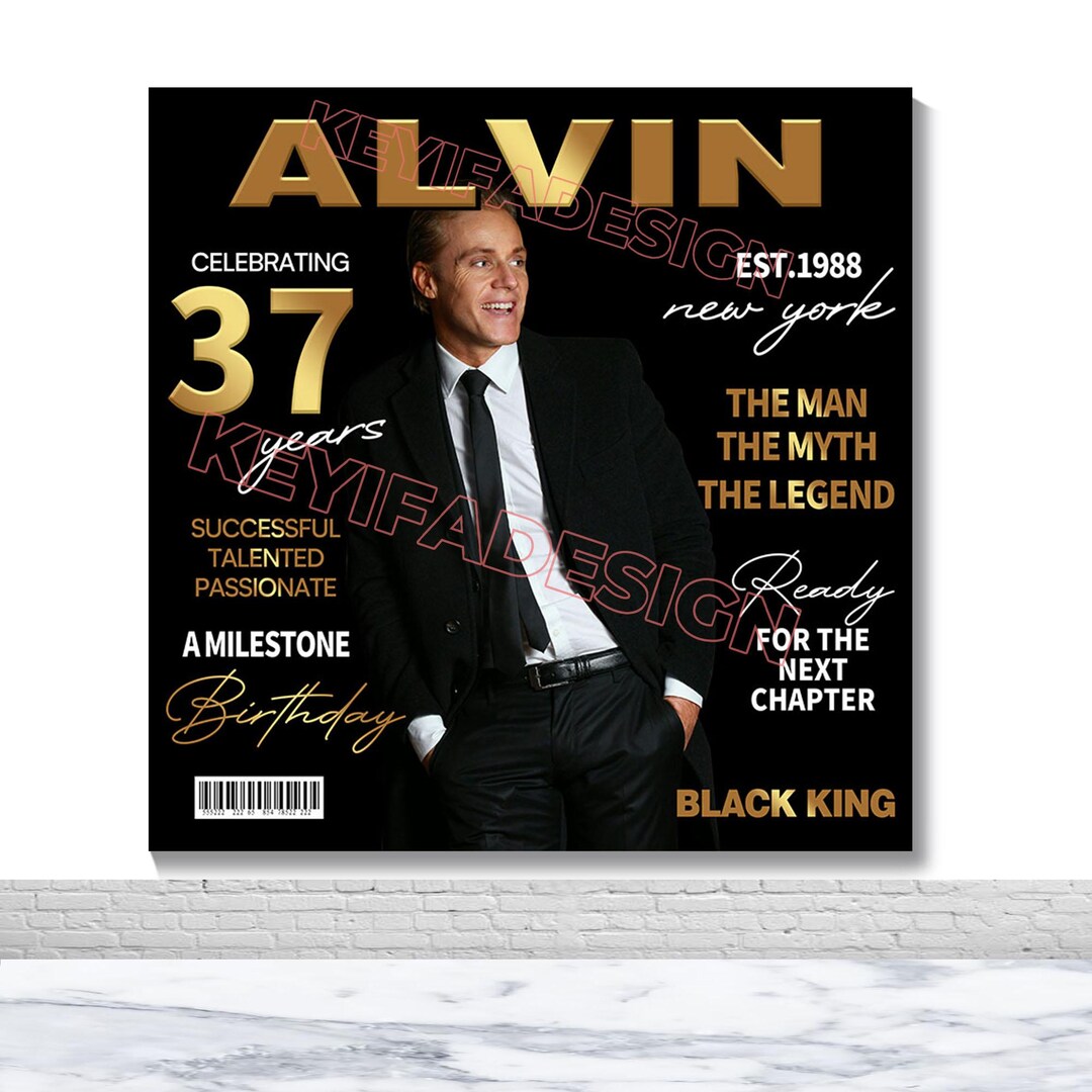 Magazine Cover Backdrop 30th 40th 50th Birthday Background Custom ...