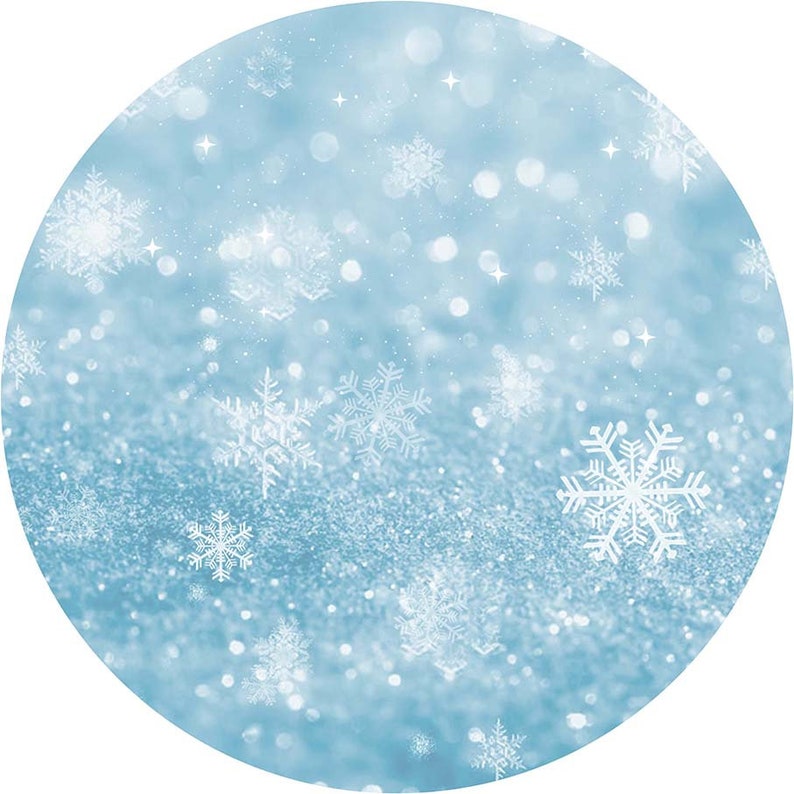 Round Winter Wonderland Snowflake Photo Backdrop Christmas Wedding ...