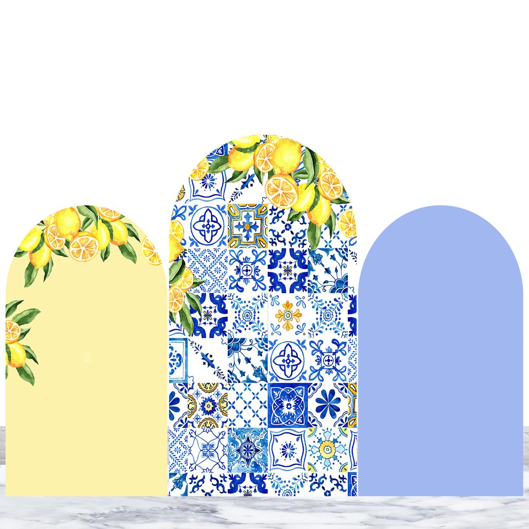 Lemon Double-sided Arch Cover Wedding Photography Backdrop Polyester ...