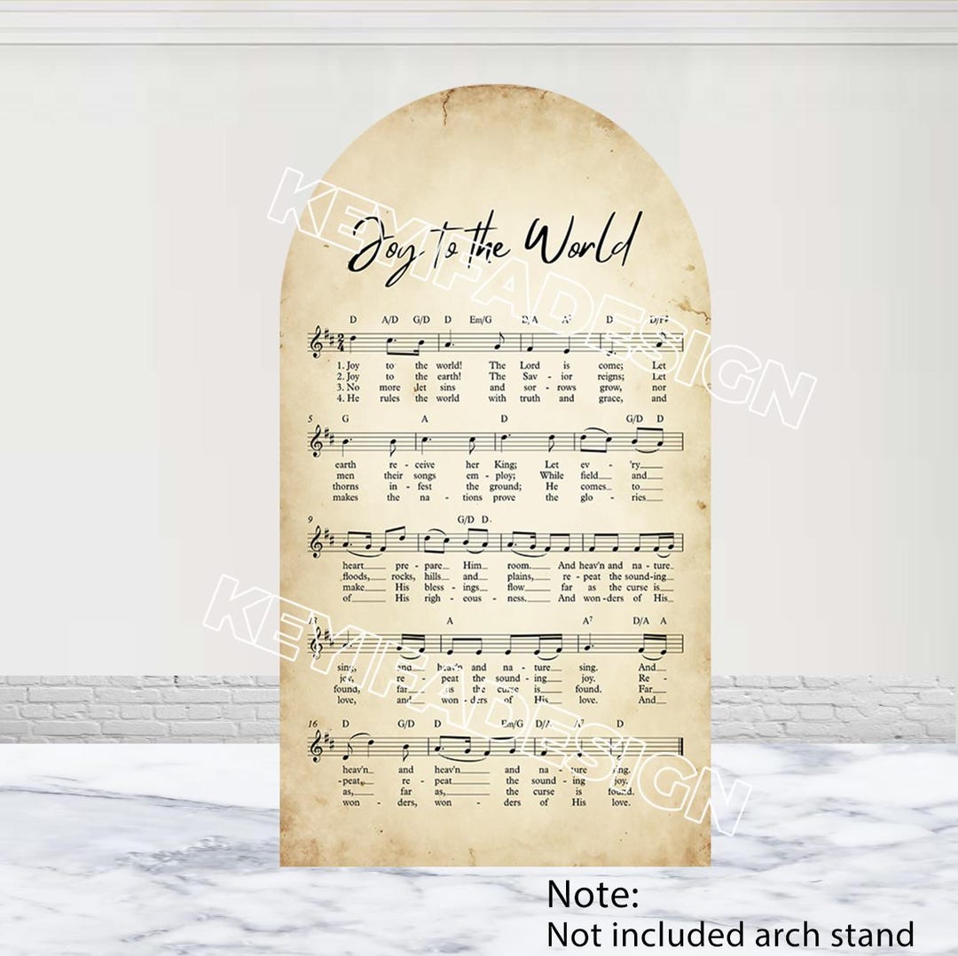 Joy to the World Arch Backdrop Lyrics Music Notes Silent Night Backdrop ...