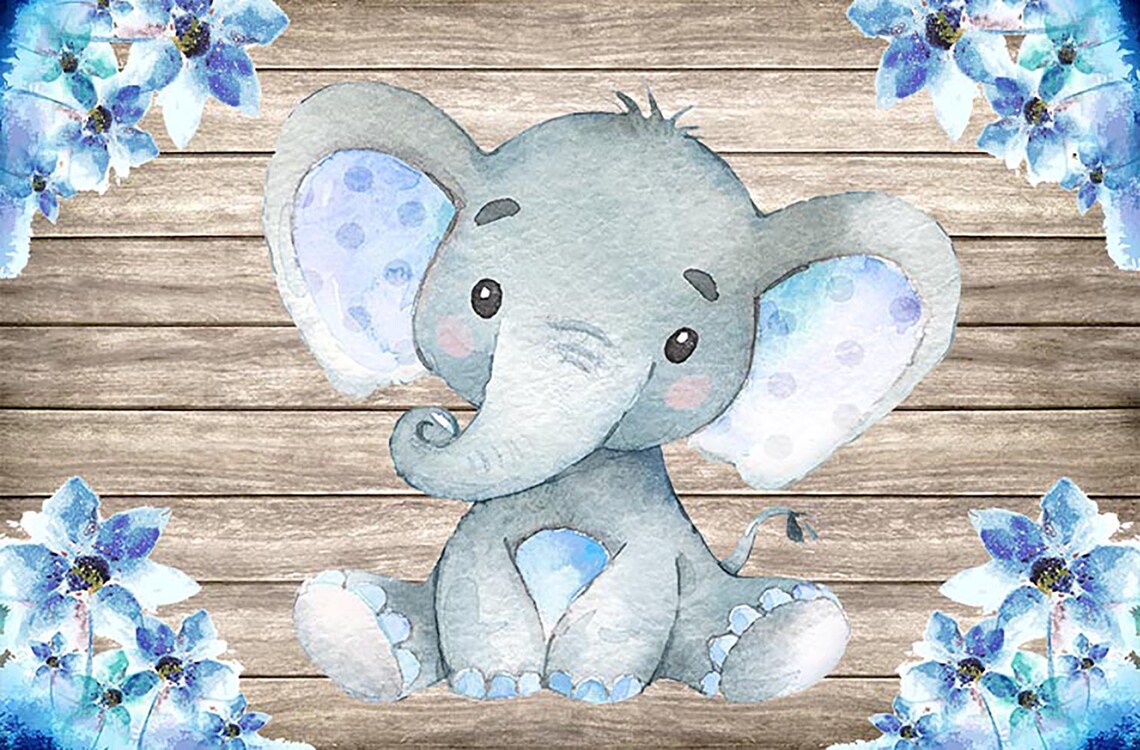 Cute Elephant Photography Backdrop Kids Birthday Baby Shower - Etsy