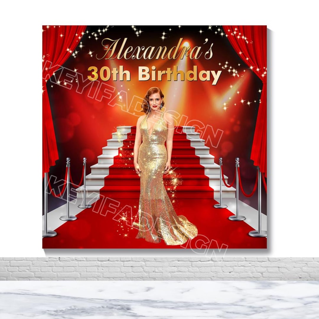 Red Carpet Backdrop Fabulous Birthday Photography Backdrop Custom 30th ...