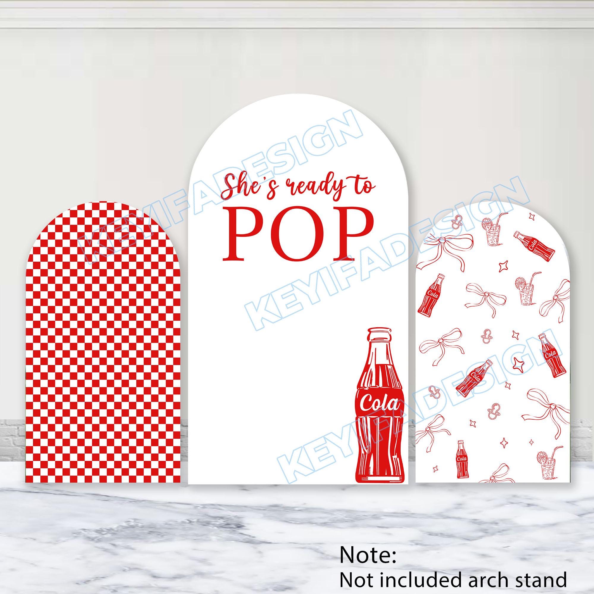 She's Ready to Pop Arch Cover Custom Polyester Soda Pop Baby Shower ...