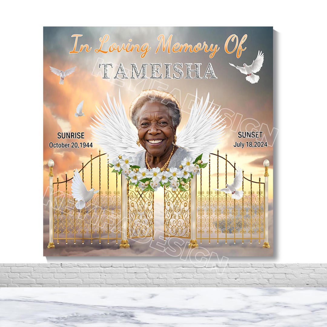 In Loving Memory Backdrop Memorial Backdrop Custom Memorial Service ...