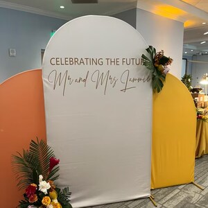 Celebrating the Future Mr & Mrs Arch Backdrop Bridal Shower Wedding ...