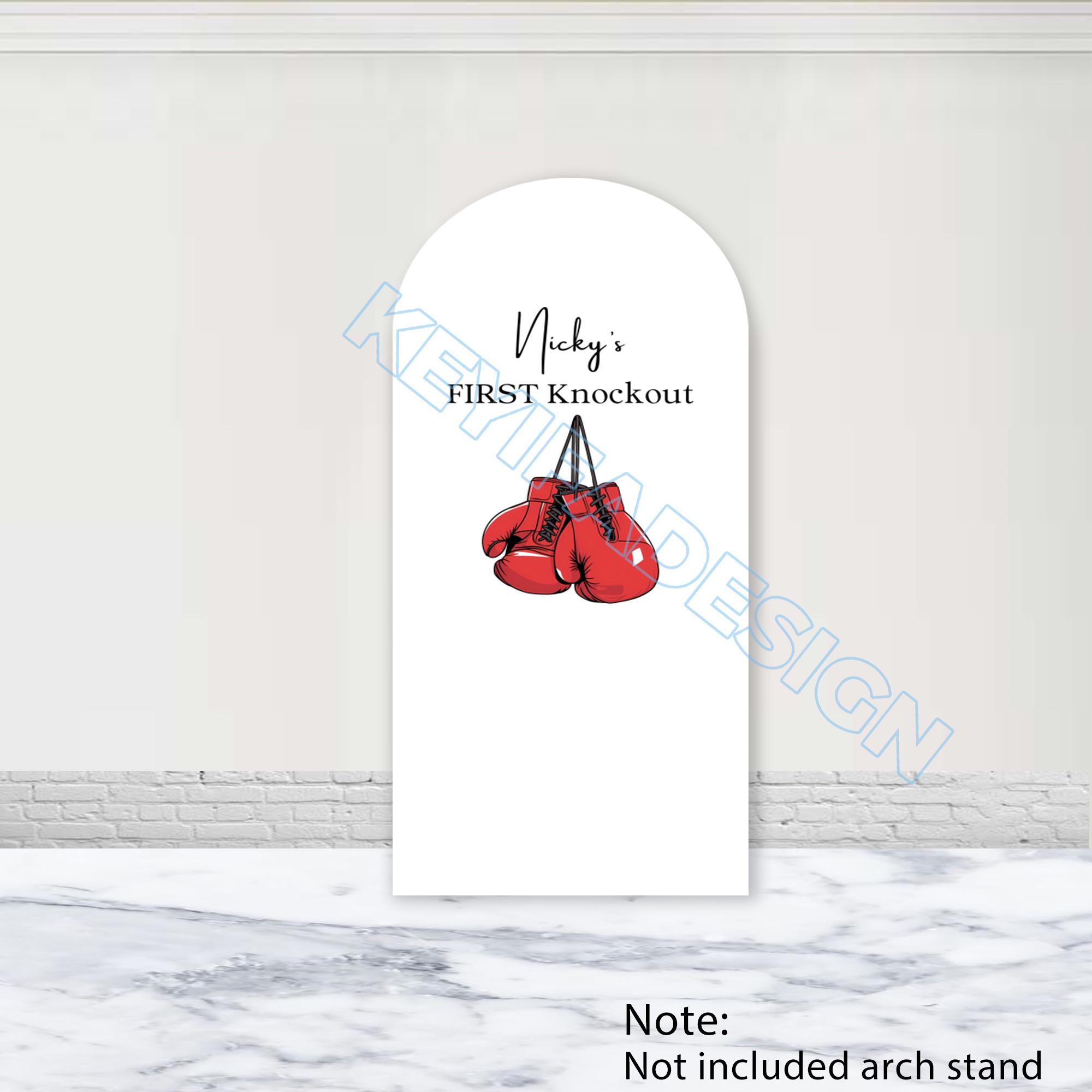 First Knockout Arch Cover Boy 1st Birthday Background Custom Polyester ...