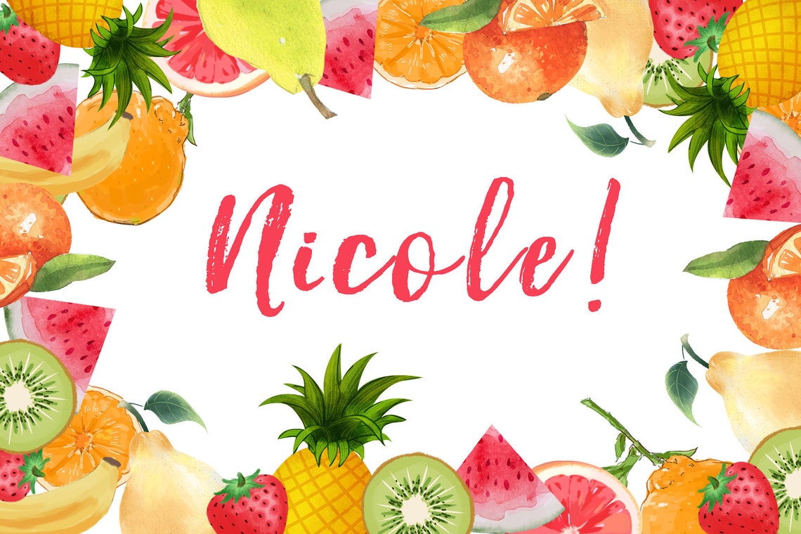 Fruits Birthday Party Photography Backdrop White Pink Vinyl - Etsy