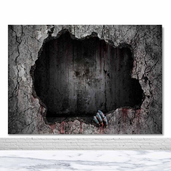 Halloween Bloody Photography Backdrop Hand of Devil Scary | Etsy