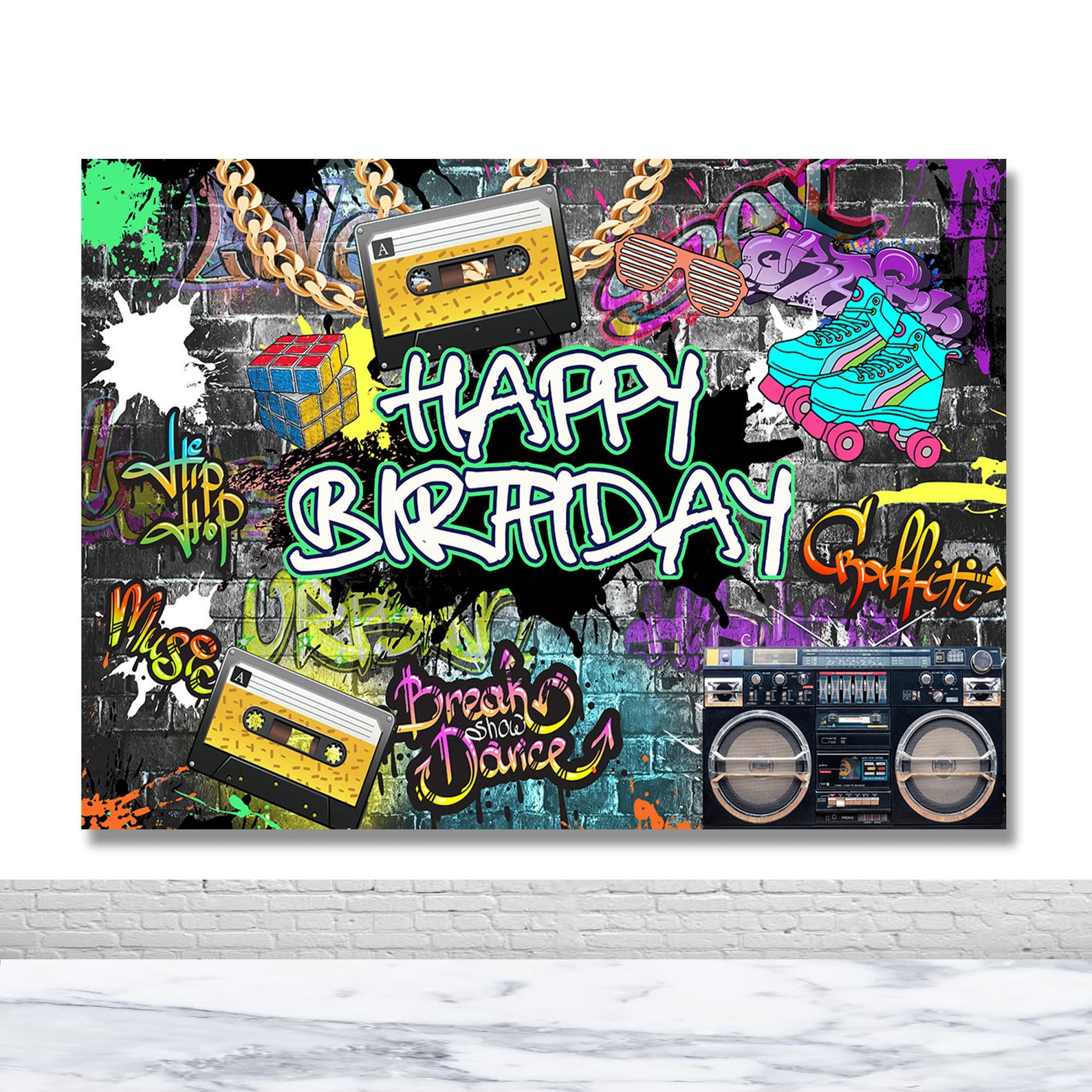 Graffiti Wall Hip Hop Photography Backdrop 30th 40th 50th - Etsy