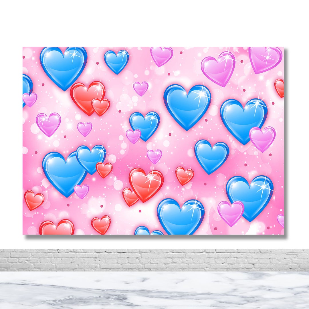 Early 2000s Heart Photography Backdrop Birthday Party Photo Backdrop ...