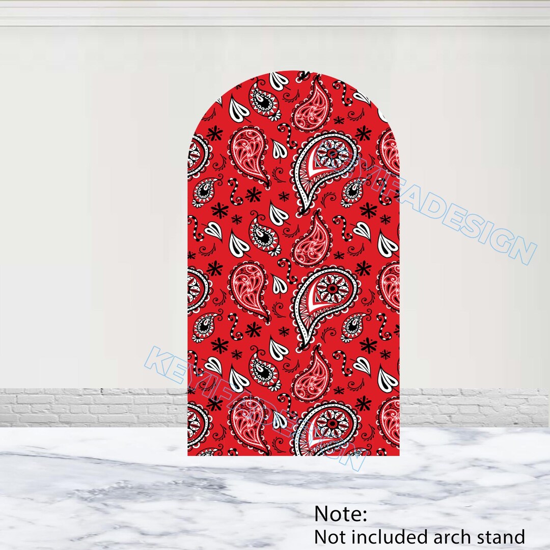 Paisley Floral Arch Backdrop Polyester Double-sided Retro Paisley ...