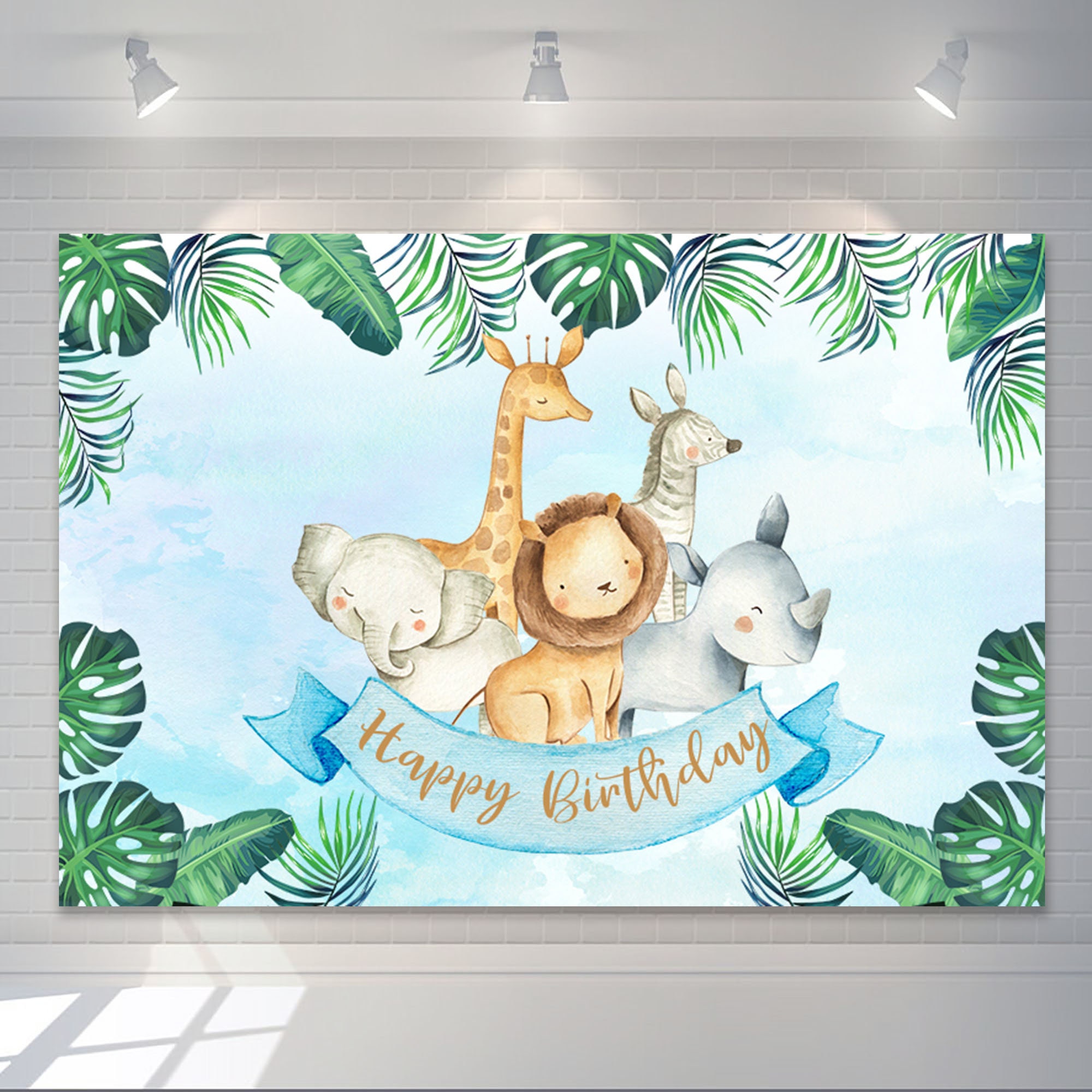 Jungle Animals Photography Backdrop Green Tropical Plants Lion | Etsy