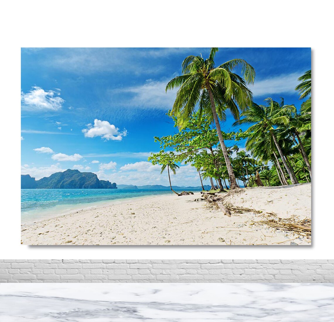 Tropical Backgrounds Summer Sea Beach Photo Backdrop Sand Cloudy Blue ...