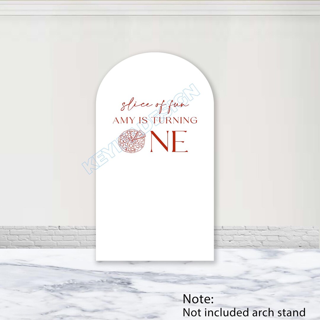 Slice of Fun First Birthday Arch Cover Custom Polyester Double-sided ...