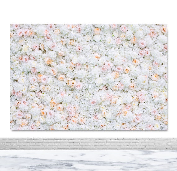 White Rose Floral Photo Backdrop Wedding Bridal Shower - Etsy