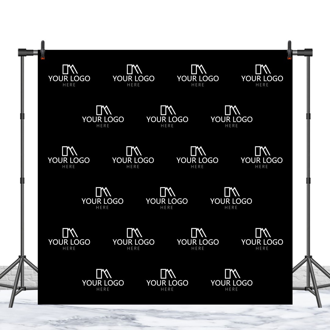 Step and Repeat Logo Custom Photography Backdrop Black Photo Background ...