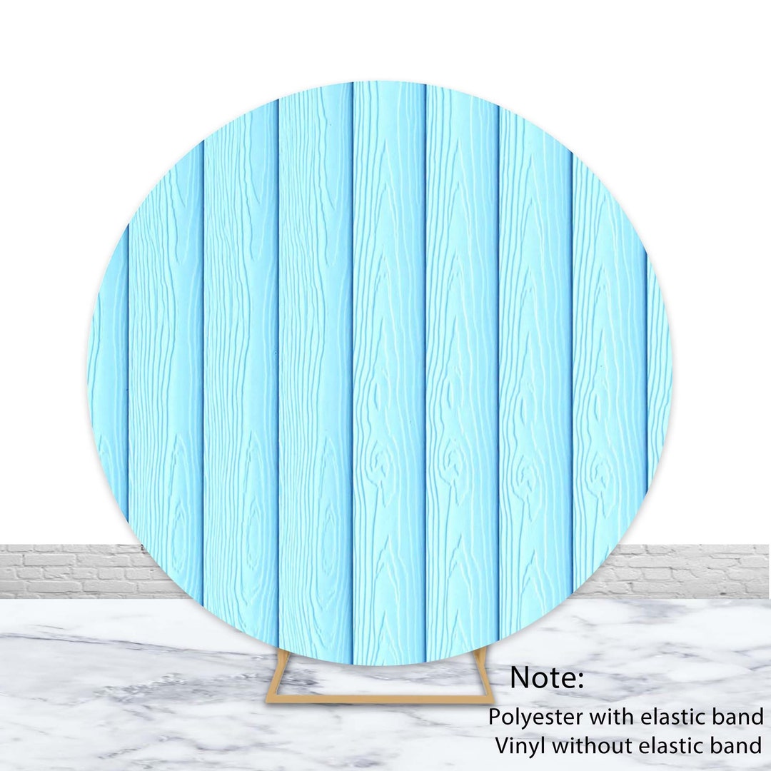 Blue Round Rustic Wood Photography Backdrop Birthday Wedding Baby ...
