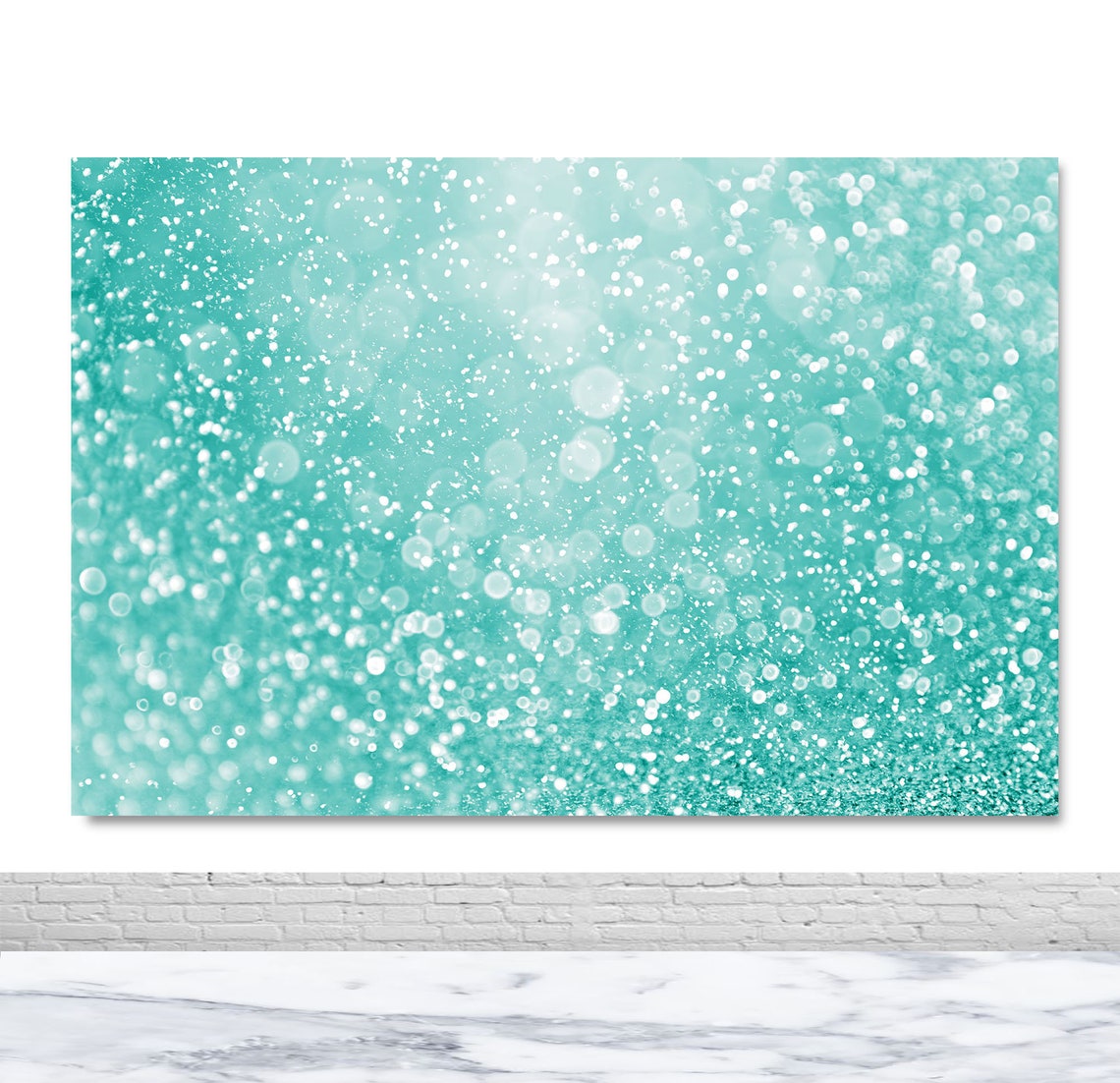 Teal Blue Glitter Photography Backdrop Mint Green Bokeh Photo | Etsy