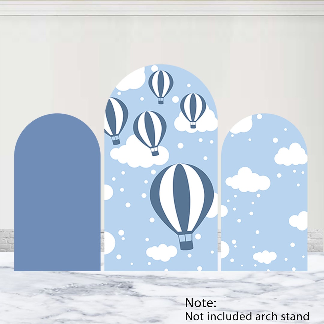 Hot Air Balloon Arch Cover Birthday Party Baby Shower Backdrop Clouds ...