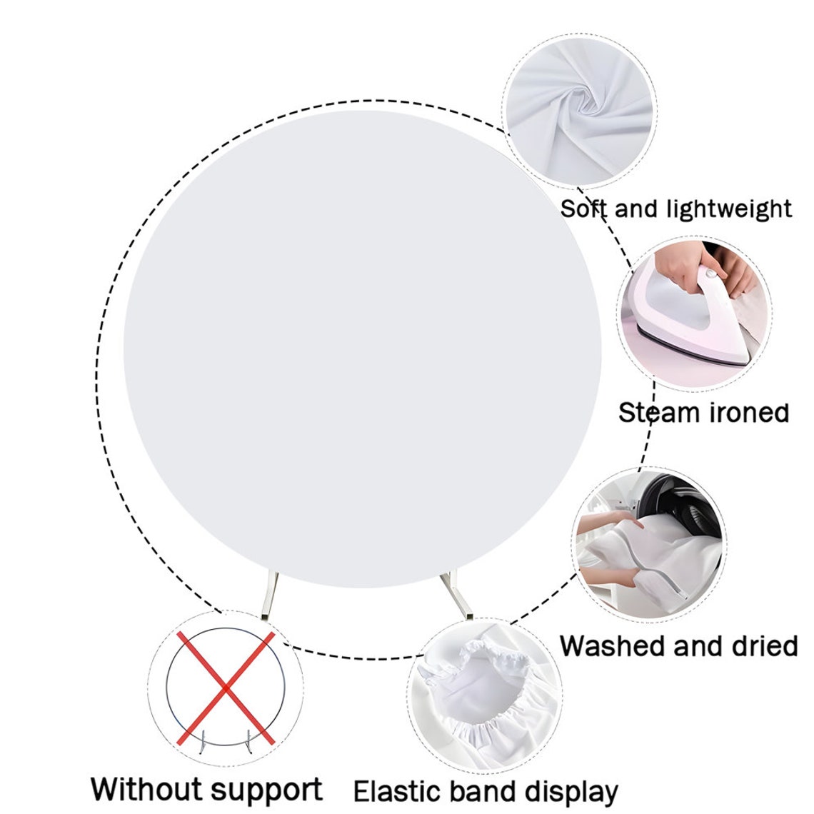 Custom Picture Round Backdrop Birthday Wedding Circle Cover - Etsy