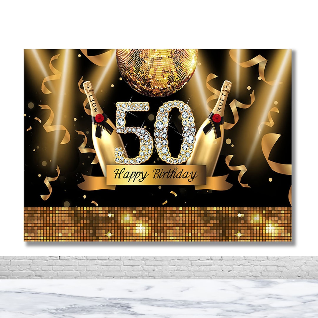 Happy 50th Birthday Photography Backdrop 40th 50th Birthday Photo ...