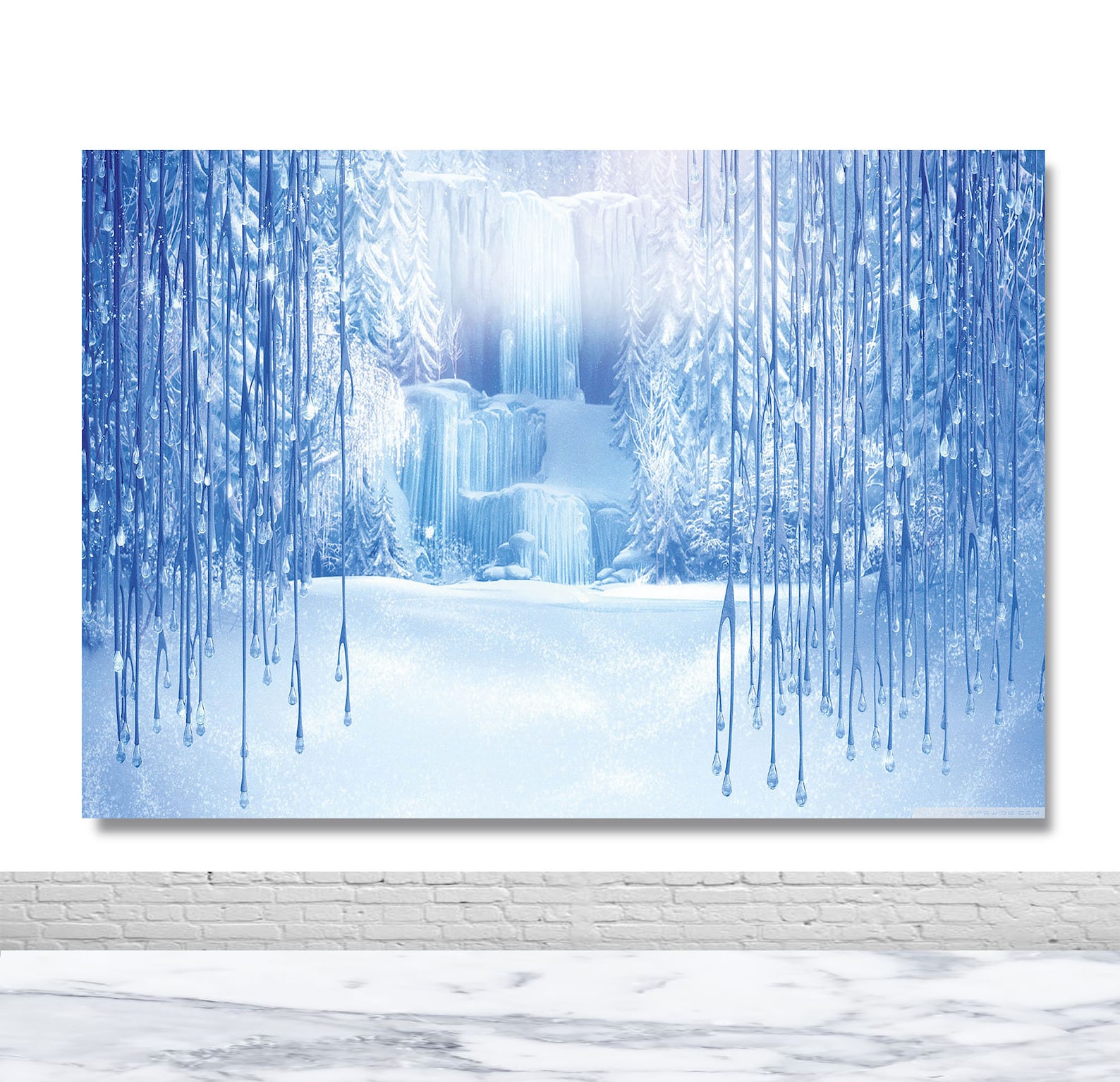 Winter Ice Snow Photography Backdrop Blue Frozen Photo | Etsy