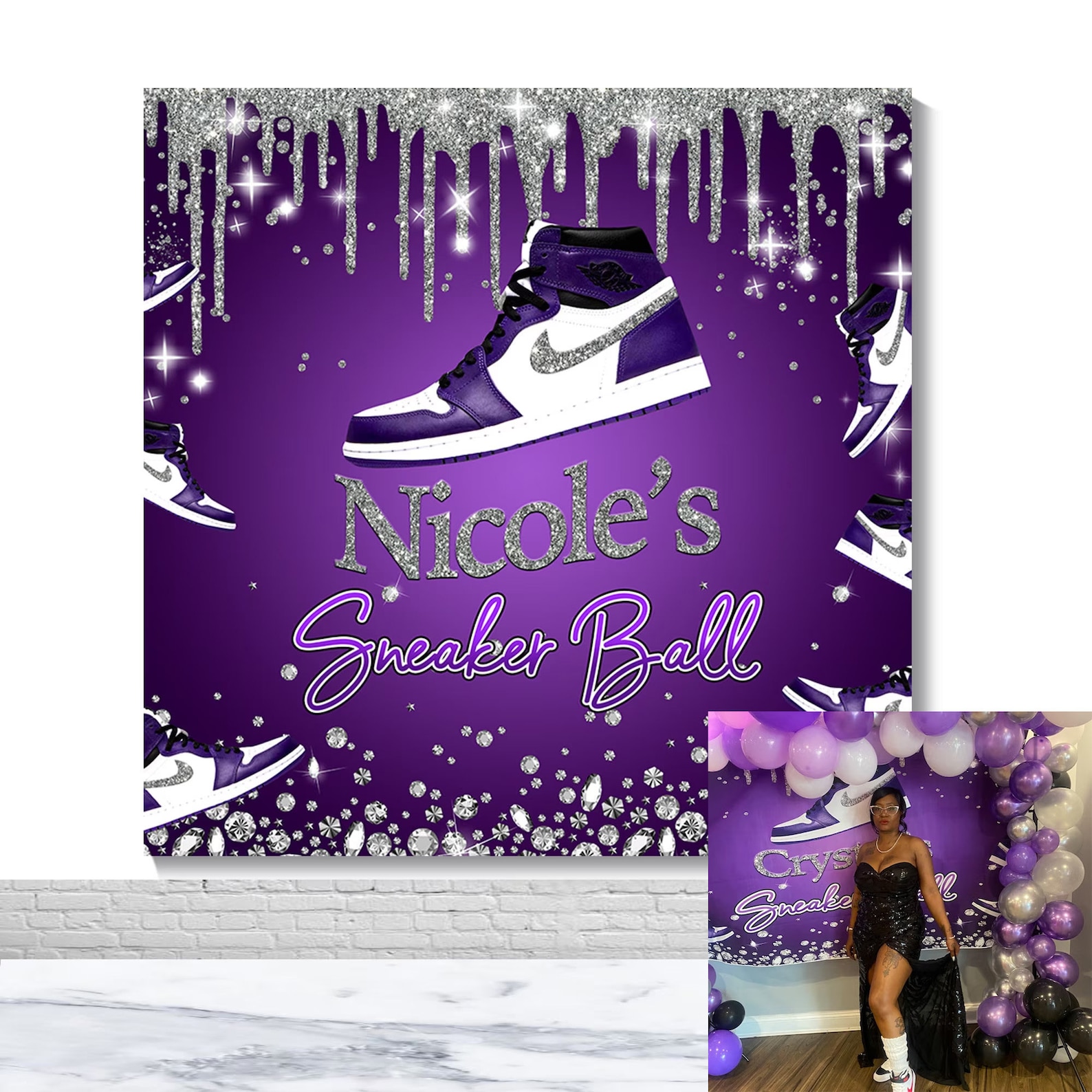 Sneaker Ball Custom Photo Backdrop Birthday Party Photography Backdrop ...