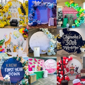 Custom Picture Round Backdrop Birthday Wedding Circle Cover ...