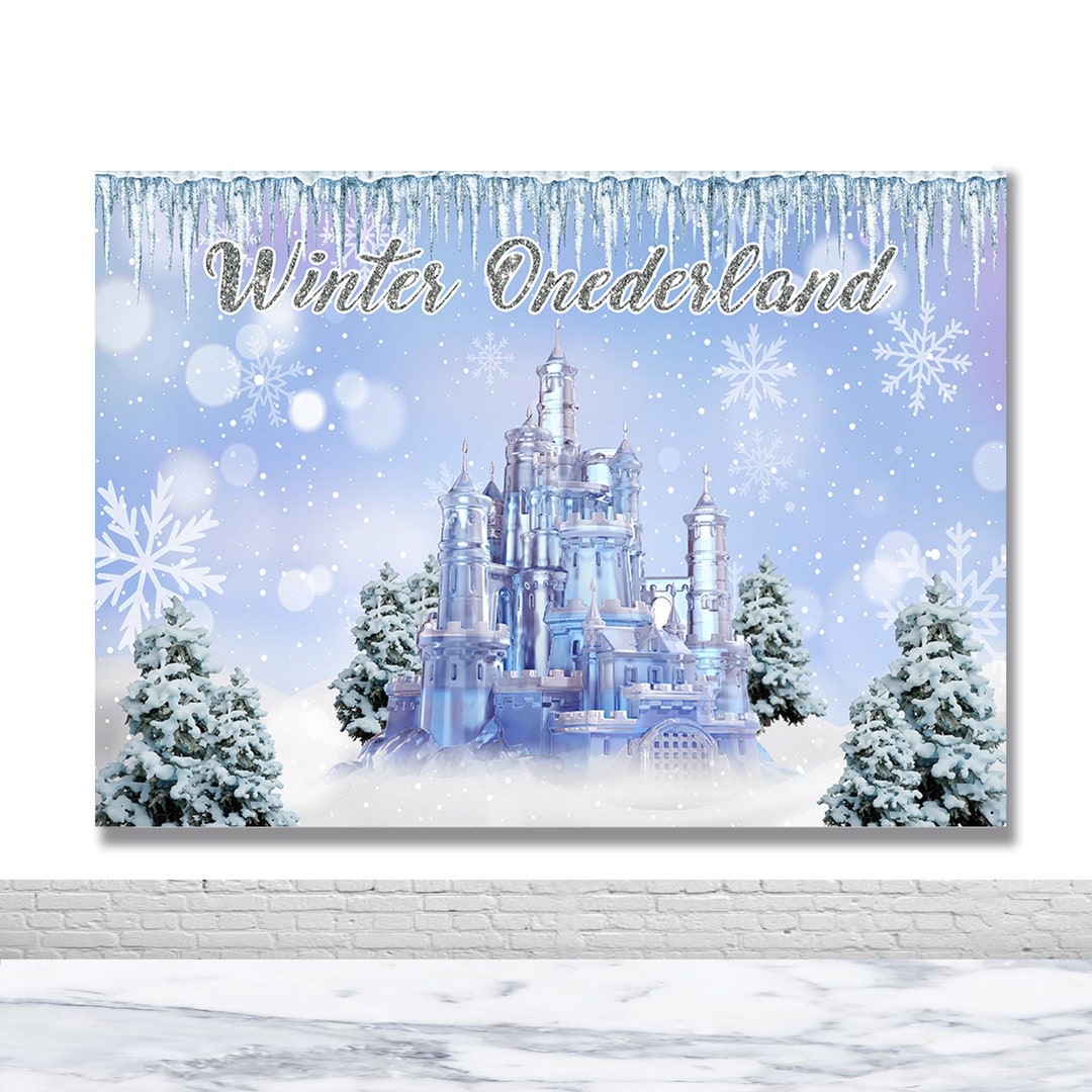 Winter Onederland Custom Photography Backdrop Frozen Castle Photo ...