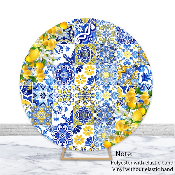 Round Mediterranean Backdrop Cover - Etsy