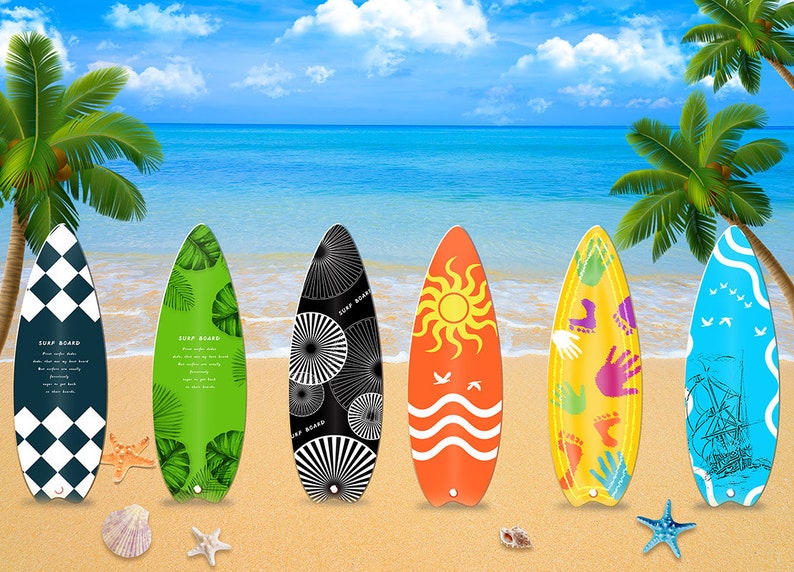 Summer Surfing Photography Backdrop Summer Tropical Beach - Etsy