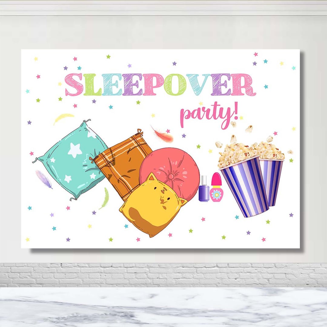Sleepover Party Photo Backdrop Movie Night Photography - Etsy