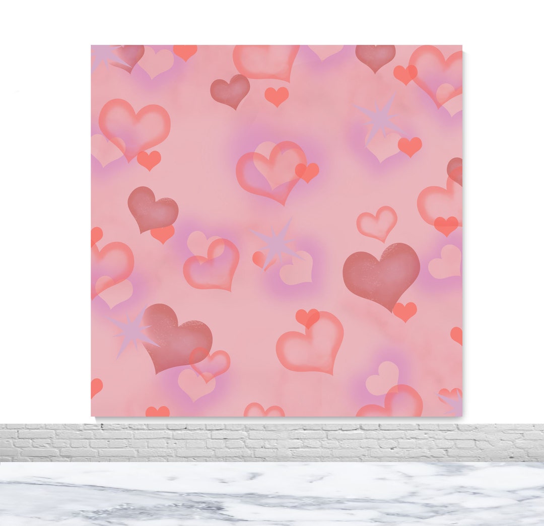 Airbrushed Heart Photography Backdrop Early 2000s Birthday Party Photo ...