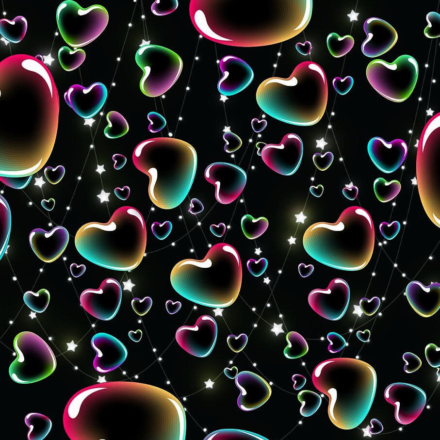 Early 2000s Rainbow Heart Photography Backdrop Birthday Gold - Etsy