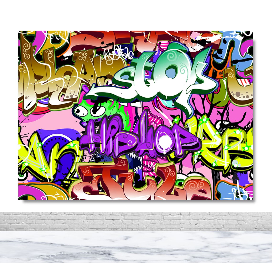 80s 90s Hip Hop Backdrop for Photography Colorful Graffiti | Etsy